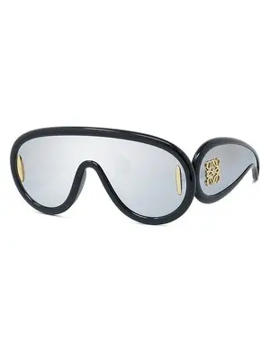Loewe Women's LOEWE X Paula's Ibiza Mask Sunglasses - Shiny Black Green Mirror Shiny Black Smoke