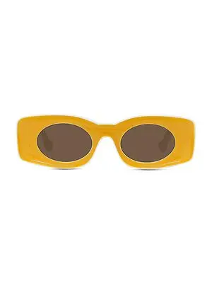 Loewe X Paula's Ibiza 49mm Rectangular Sunglasses Yellow