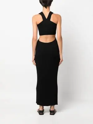 Ba&sh Gathered Ribbed-knit Maxi Dress