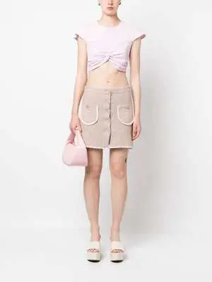 CORMIO Chiara Flower-buttons Mini Skirt - Neutrals