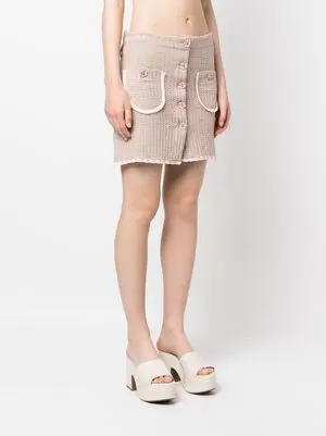 CORMIO Chiara Flower-buttons Mini Skirt - Neutrals
