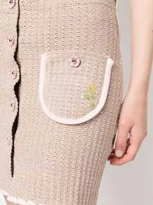 CORMIO Chiara Flower-buttons Mini Skirt - Neutrals