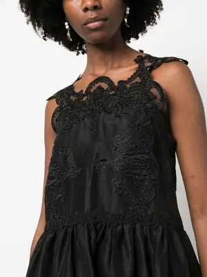 Maurizio Mykonos Lace Cut-Out Long Dre In Black - 31% Off