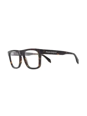 Alexander McQueen Tortoiseshell Square-frame Glasses - Brown