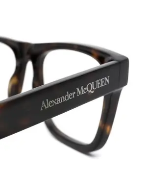Alexander McQueen Tortoiseshell Square-frame Glasses - Brown
