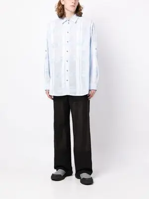 GMBH Semi-sheer Plaid Cotton Shirt