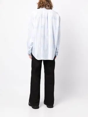 GMBH Semi-sheer Plaid Cotton Shirt