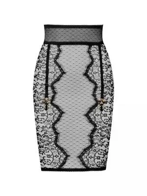 MAISON CLOSE Floral-lace Midi Skirt - Black