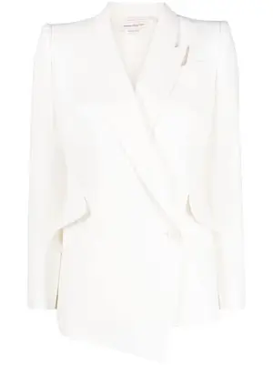 Alexander McQueen Drop-hem Crepe Blazer