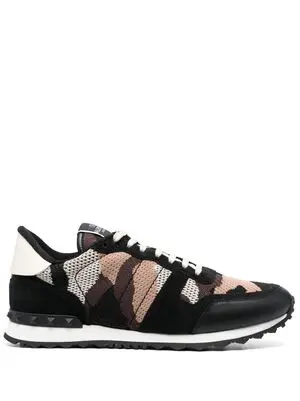Valentino Garavani Camouflage Rockrunner Low-top Sneakers - Black