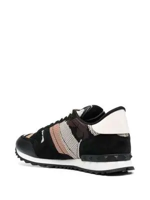 Valentino Garavani Camouflage Rockrunner Low-top Sneakers - Black