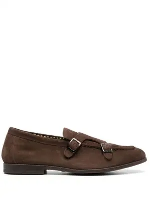 DOUCAL'S Buckle-fastening Suede Monk Shoes - Brown