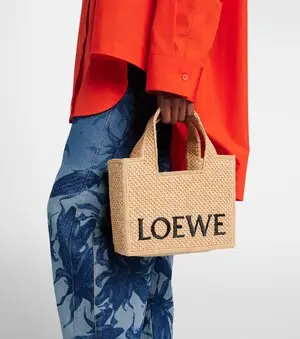 Loewe Small Raffia Top-handle Bag - Beige