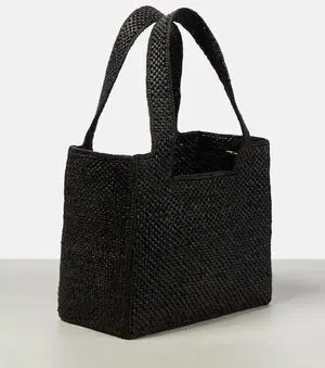 Loewe Medium Raffia Tote Bag - Black