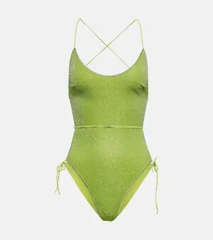 Oseree Lumière Self-tie One-piece Swimsuit - Green