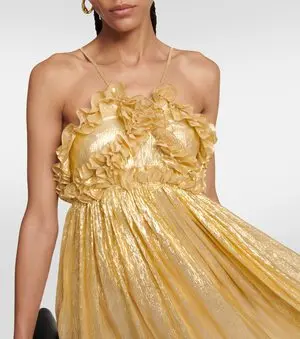 PETAR PETROV Allas Silk-blend Maxi Dress - Gold