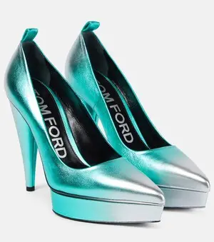 TOM FORD Metallic Leather Platform Pumps - Multicoloured