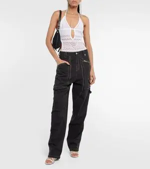 Isabel Marant Étoile Paciane Wide-leg Cargo Jeans - Black