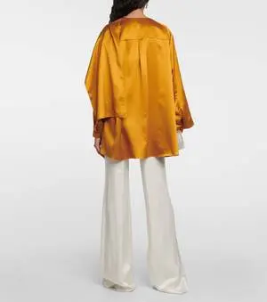 ROKSANDA Kata Draped Silk Satin Top