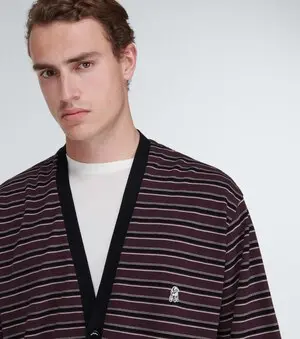 Undercover Striped Cotton Cardigan