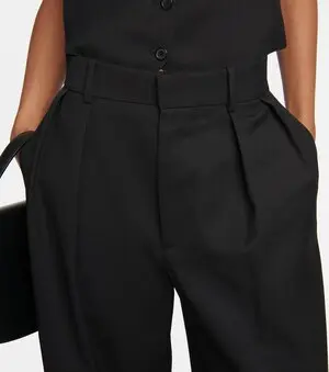 Wardrobe.NYC Pleated Wide-leg Wool Trousers - Black