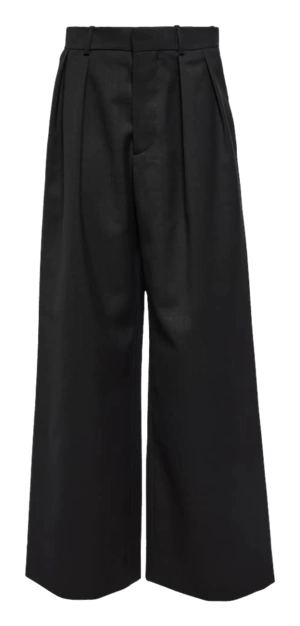 WARDROBE.NYC Pleated Wide-Leg Wool Trousers
