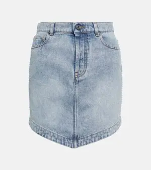 Alexandre Vauthier Embellished Denim Miniskirt - Blue