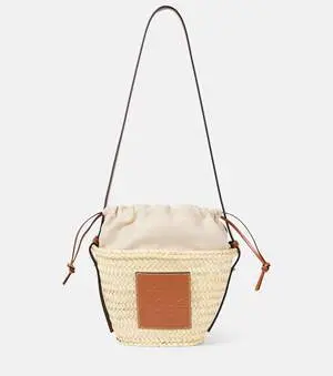 Loewe Anagram Woven Shoulder Bag - Beige