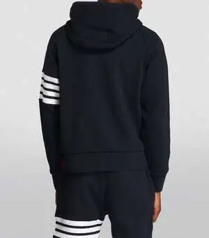 Thom Browne 4-Bar Waffle-Knit Hoodie - Navy | Editorialist