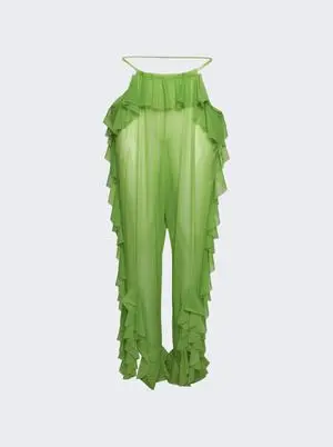ESTER MANAS Ruffled Wide-leg Pants - Pistachio