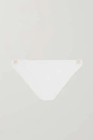 Loewe LOEWE Paula's Ibiza Embellished Bikini Briefs White