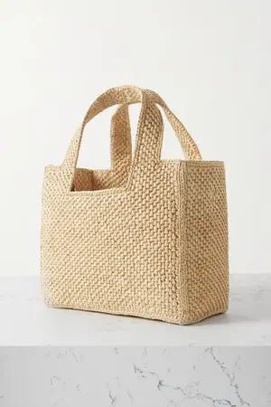 Loewe Embroidered Raffia Tote - Neutrals