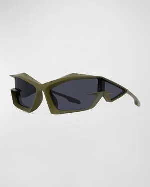 Givenchy Givenchy Cut Geometric Cateye Sunglasses Matte Dark Green