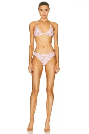 Moncler Logo Print Bikini Set - Pink