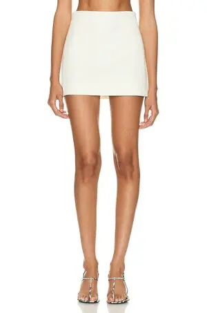 Wardrobe.NYC Column Mini Skirt In Cream