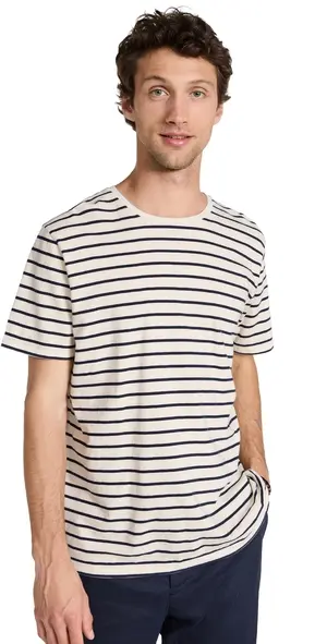 NILI LOTAN Pierre T-shirt - Navy/ivory Stripe