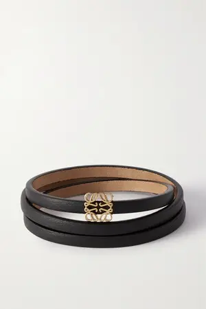Loewe Leather Wrap Bracelet - Black