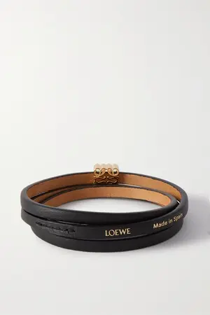 Loewe Leather Wrap Bracelet - Black