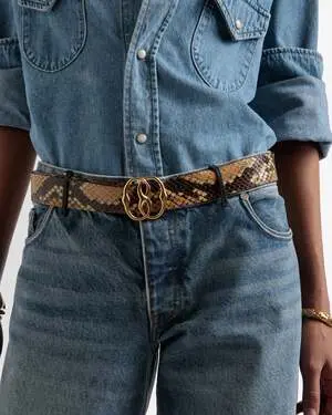 Bally Emblem Phyton Printed 25mm Belt