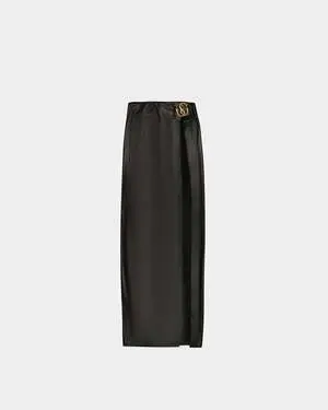 Bally Side Split Leather Skirt