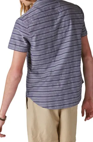 Lucky Brand Stripe Short Sleeve Button-up Shirt