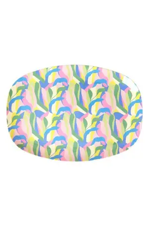 RICE BY RICE Set Of Four Oblong Melamine Plates - Jungle Fever