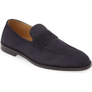 Brunello Cucinelli Suede Penny Loafer C8137 Navy