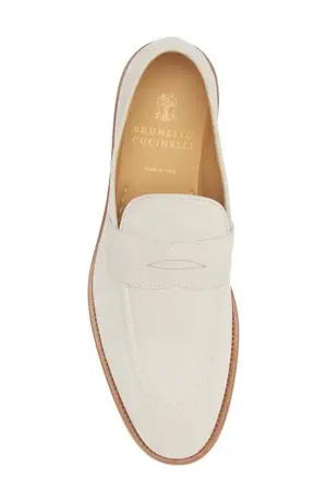 Brunello Cucinelli Suede Penny Loafer - C8291 Lamb