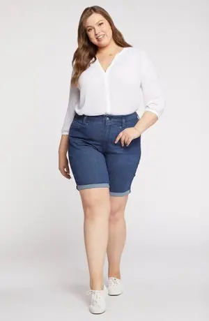 NYDJ Ella Roll Cuff High Waist Denim Shorts