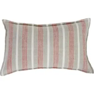 POM POM AT HOME Montecito Stripe Linen Accent Pillow - Terra Cotta/ Natural