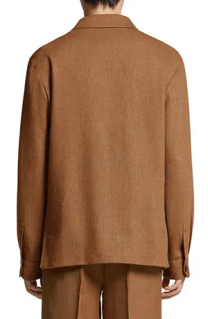 Zegna Silk & Linen Blend Chore Jacket