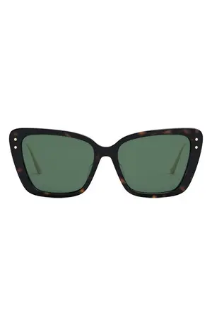 Dior DIOR Miss B5I 54mm Butterfly Sunglasses Dark Havana / Green