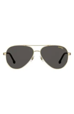Carrera Eyewear 58mm Aviator Sunglasses - Gold Black/ Gray Polar