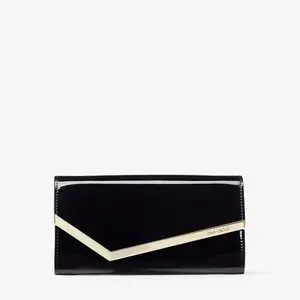JIMMY CHOO Emmie Patent Leather Clutch - Black